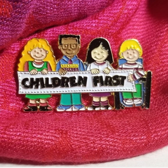 Jewelry | Children First Enamel Pin Cute Kids | Poshmark